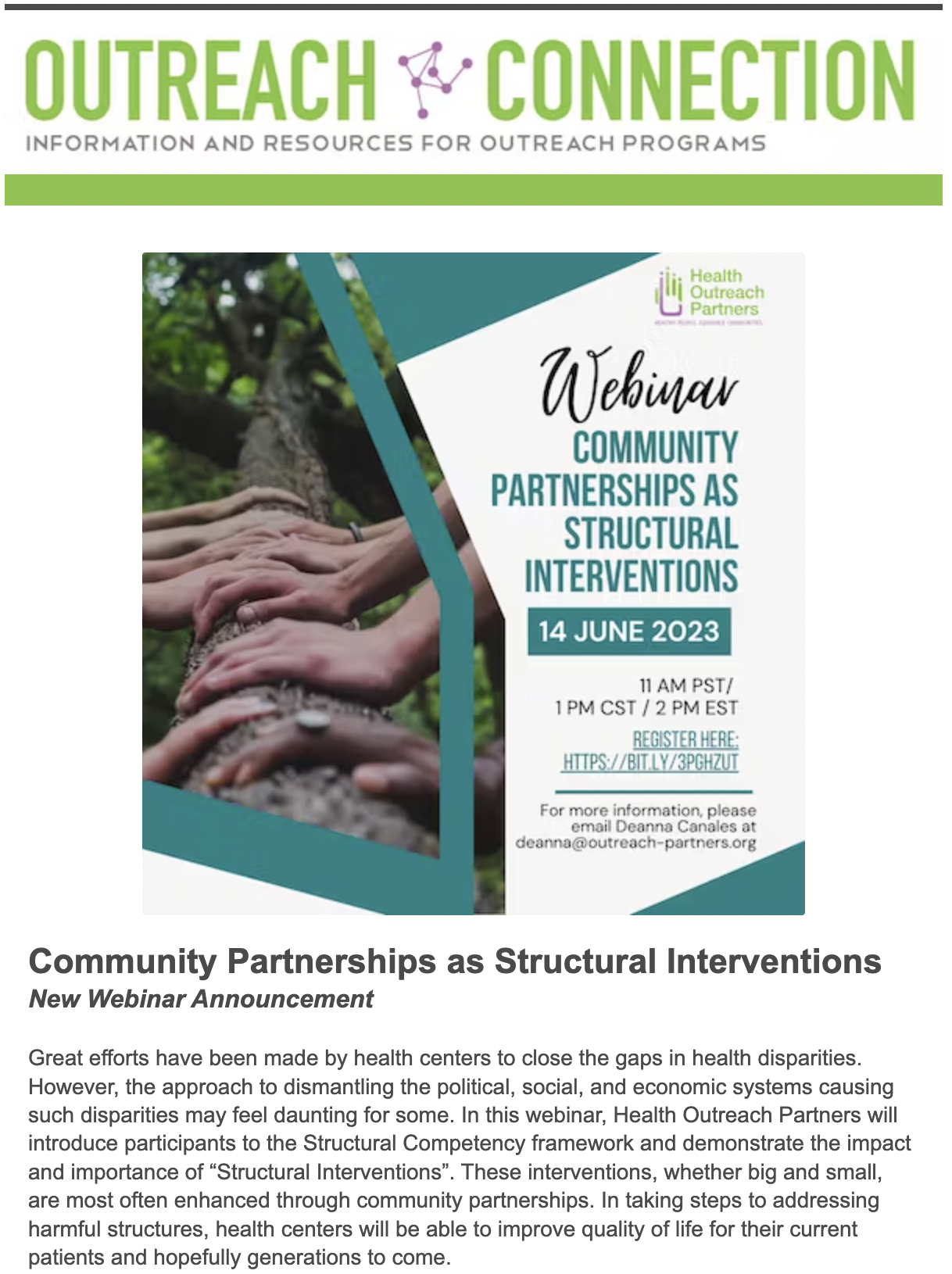 Outreach Connection - Health Outreach Partners